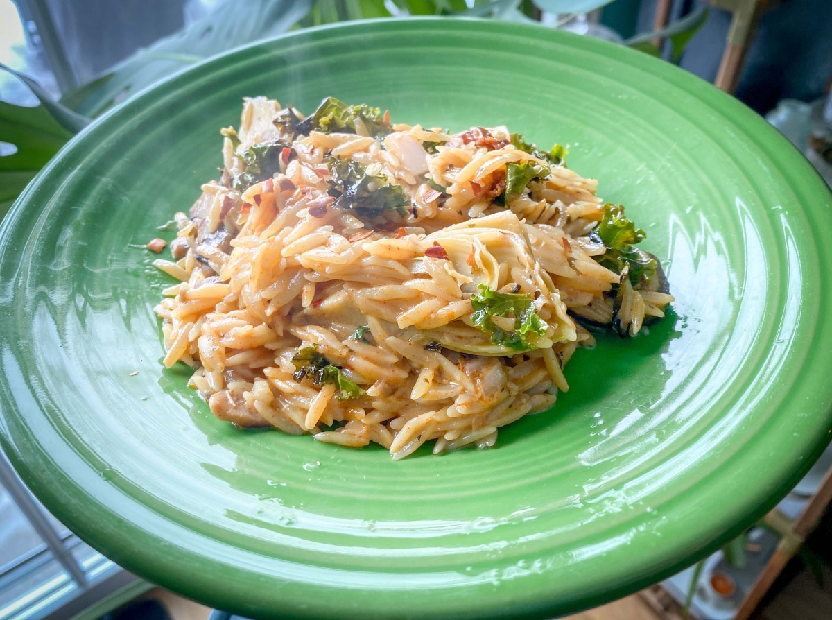 Doable Vegan: Tuscan Orzo Dump and Bake – Feet to the Earth